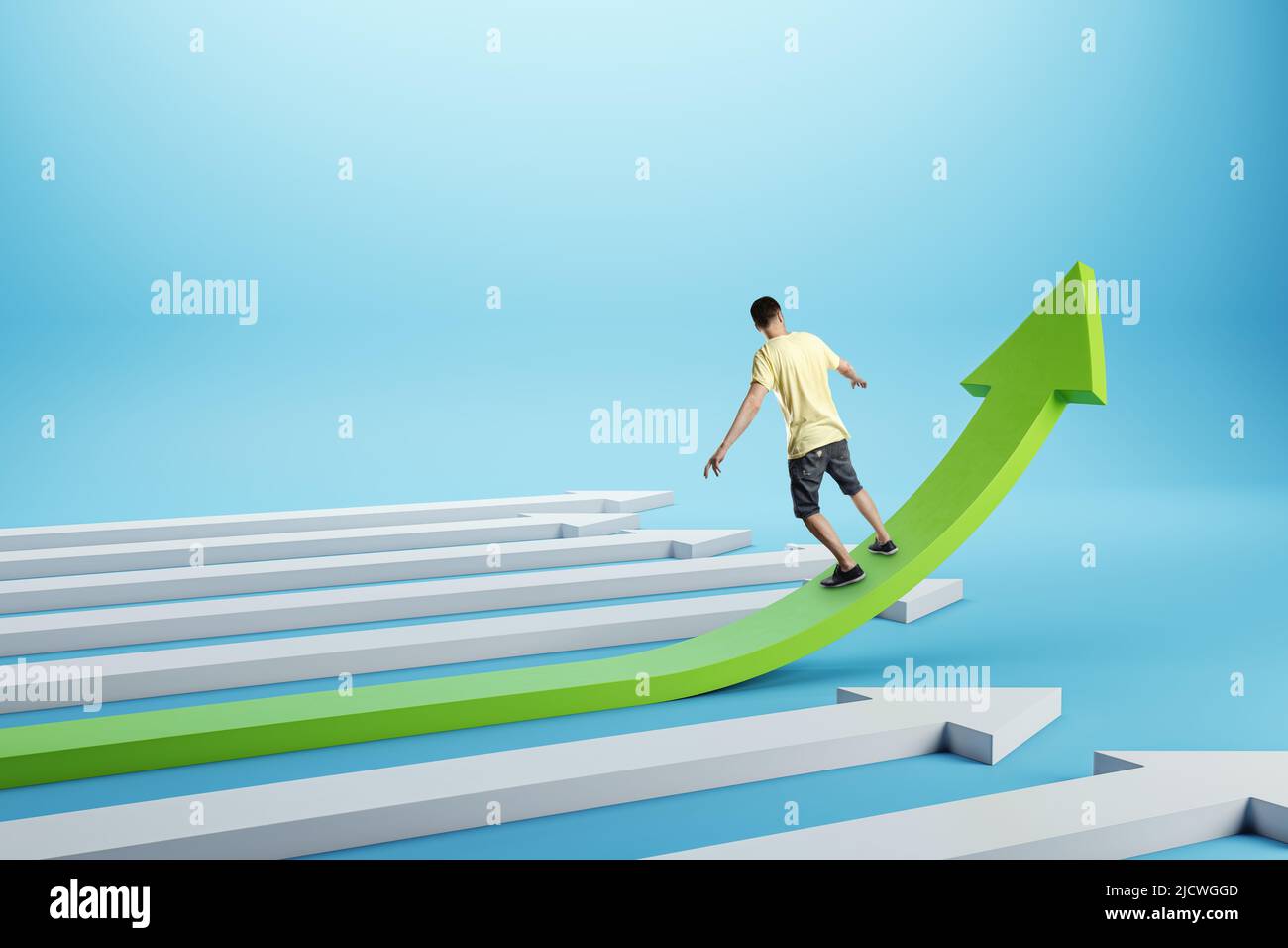 Personal growth, success, achievement and business growth concept with ...