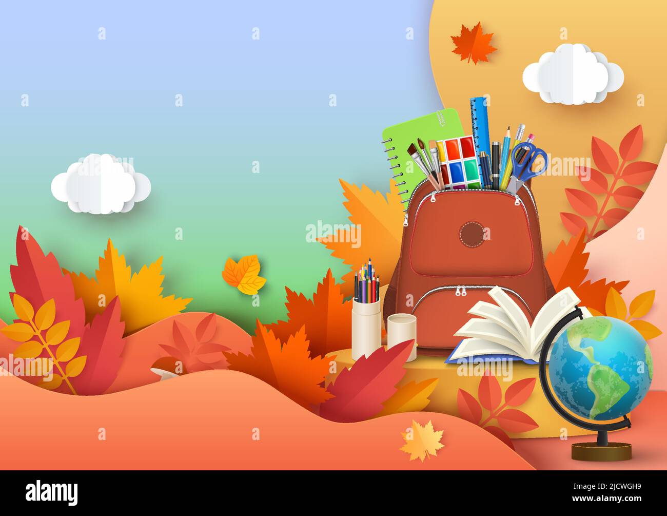 Autumn background for back to school event Stock Vector Image & Art - Alamy