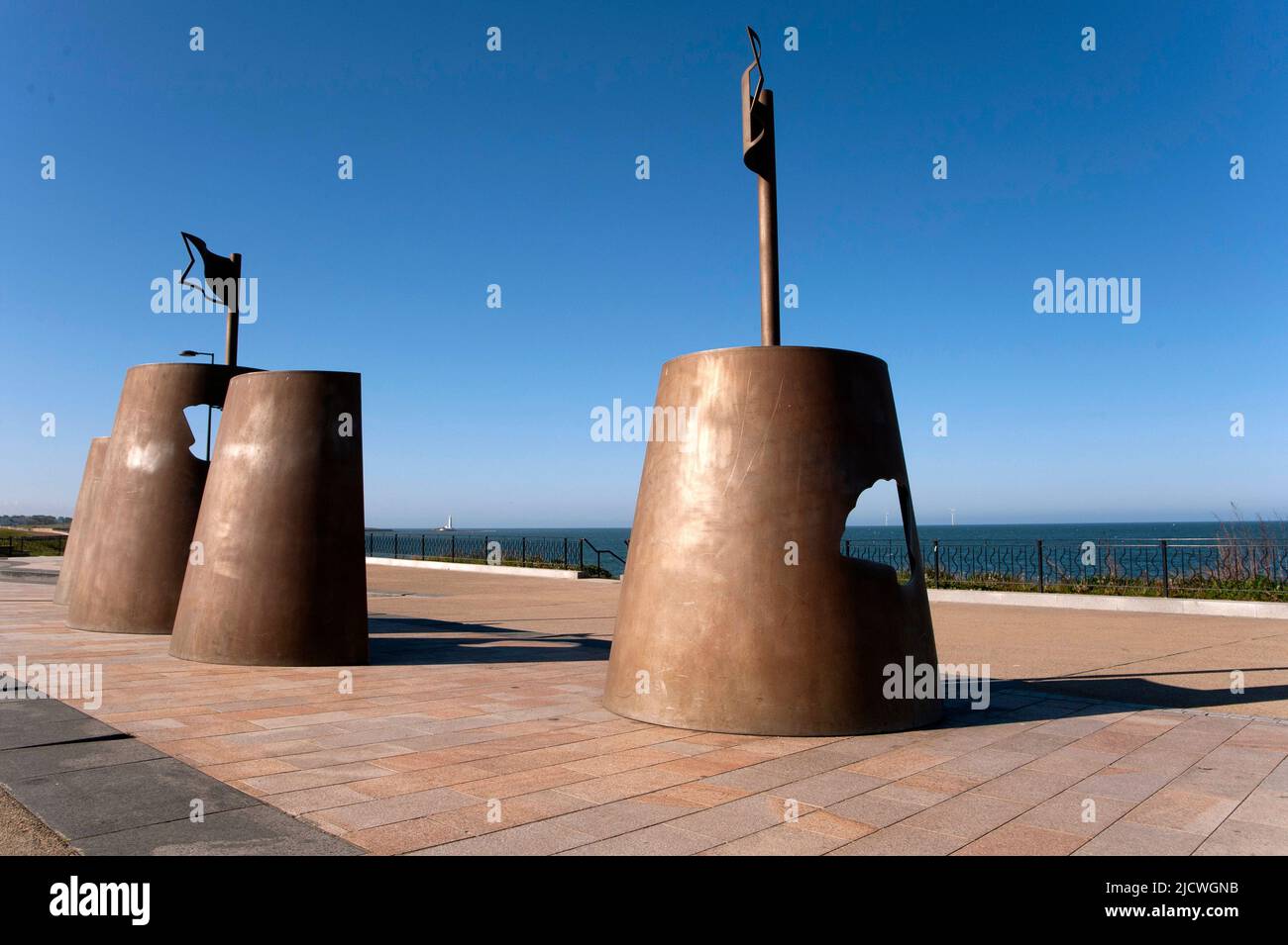 `Sandcastles` scupltures by Richard Broderick on Whitley Bay promenade ...