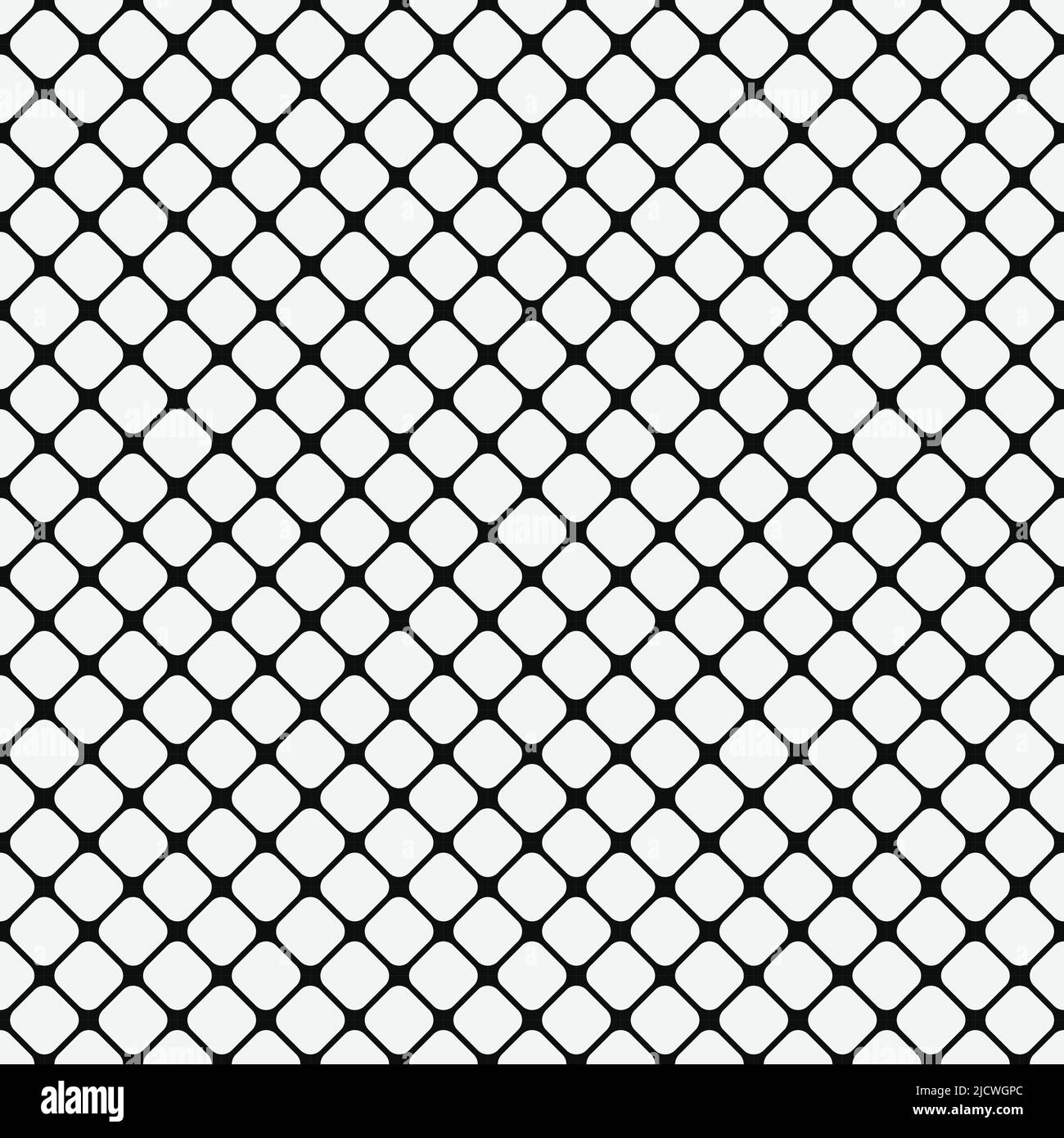 Seamless monochrome rounded diagonal squares pattern background. Vector illustration. Perfect ...