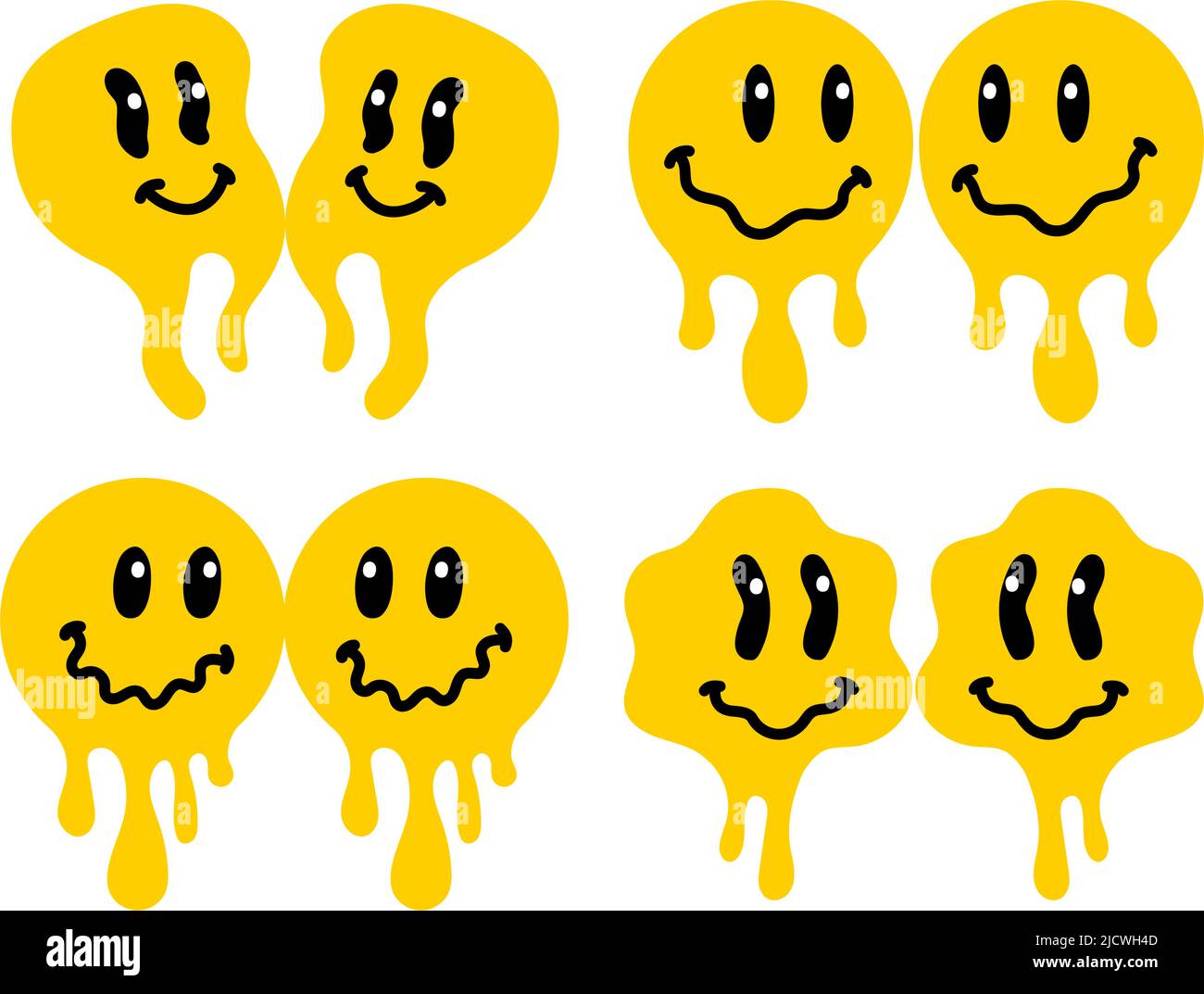 Melting smile vintage illustration. Retro psychedelic melt smile face ...