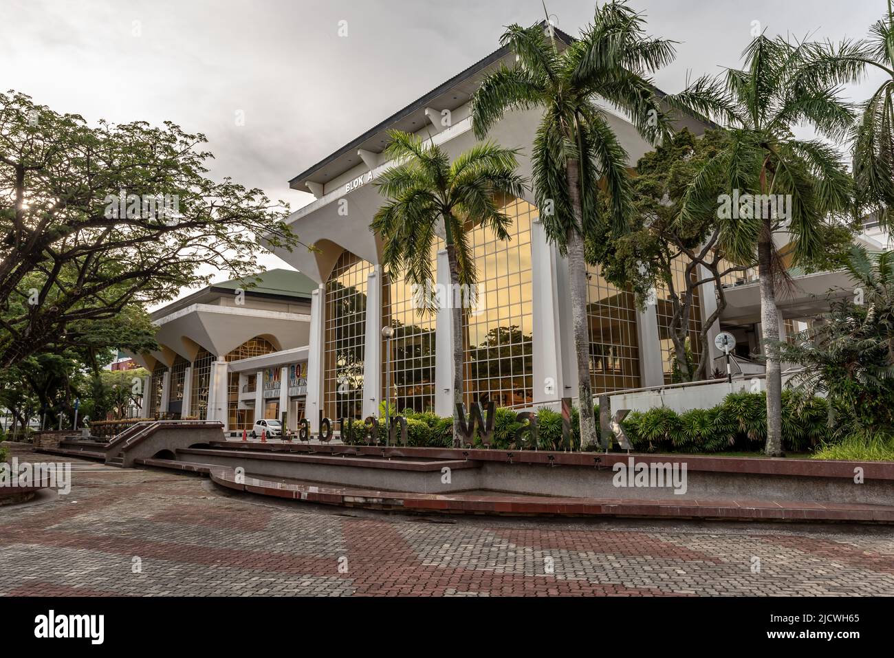 Labuan, Malaysia-June 06, 2021: View of the street in center of the ...