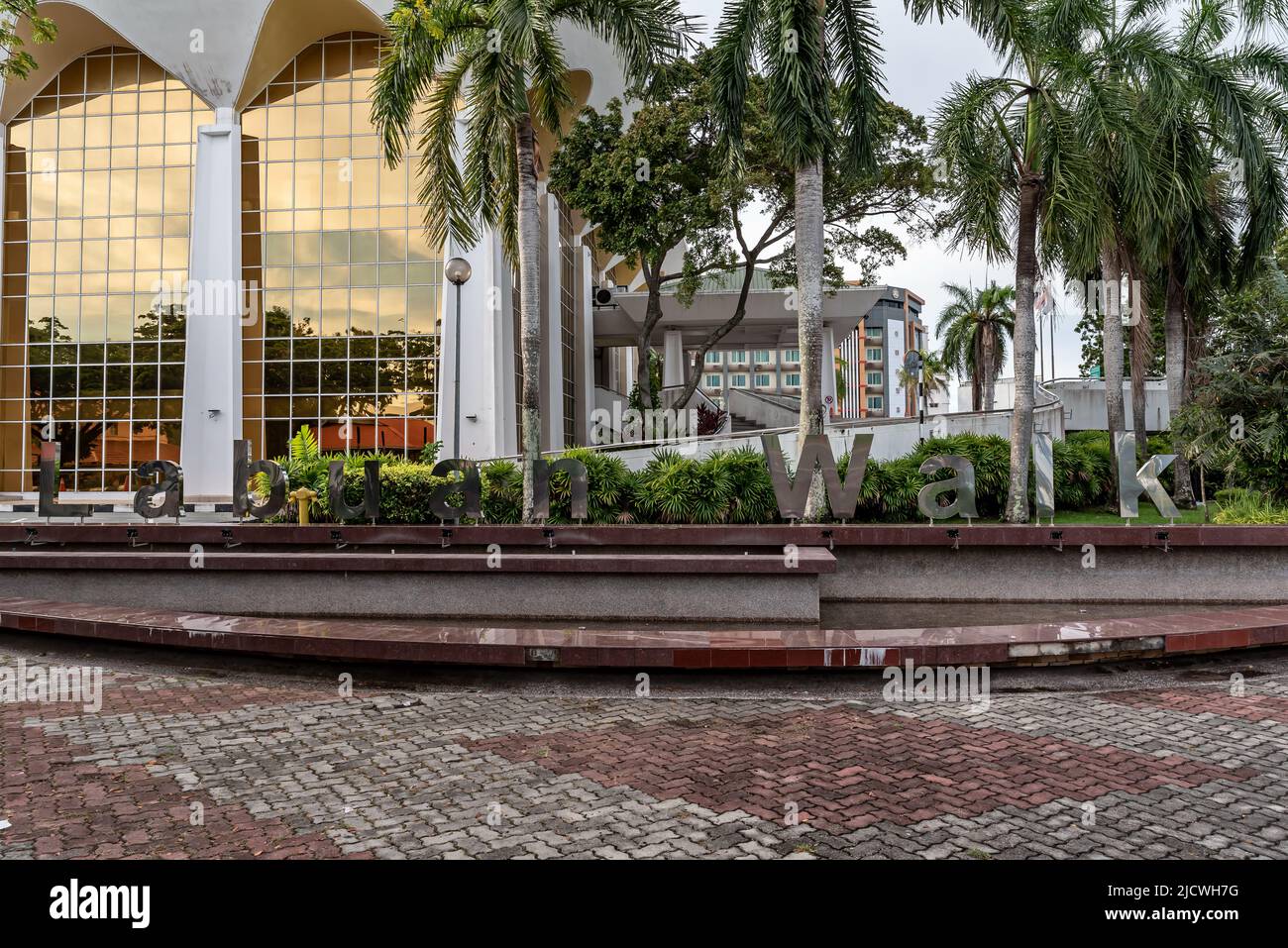 Labuan, Malaysia-June 06, 2021: View of the street in center of the ...