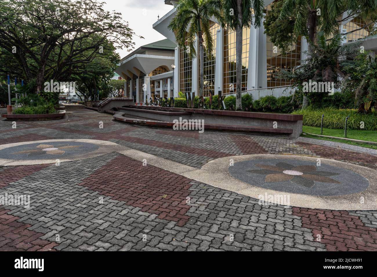 Labuan, Malaysia-June 06, 2021: View of the street in center of the ...