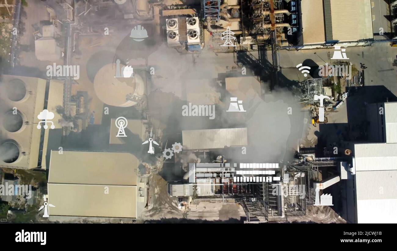 Smart factory concept. Communication network. INDUSTRY4.0 Stock Photo ...