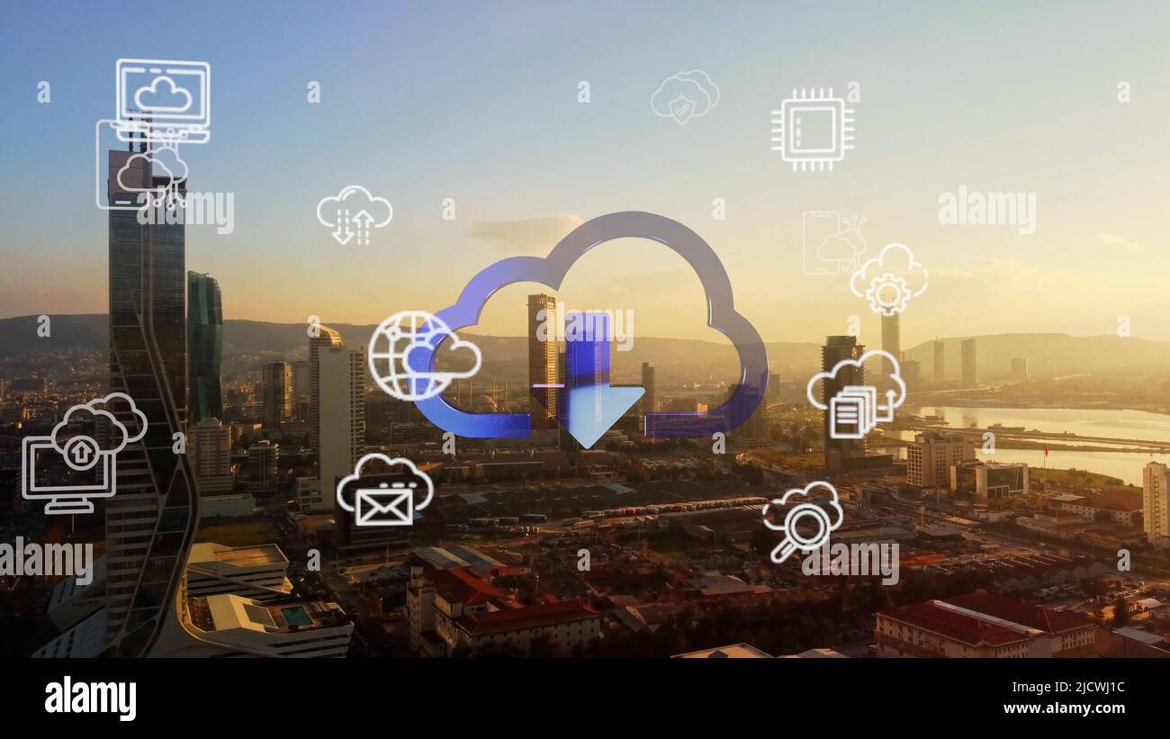 Cloud Computing diagram Network Data Storage Technology Service Stock ...