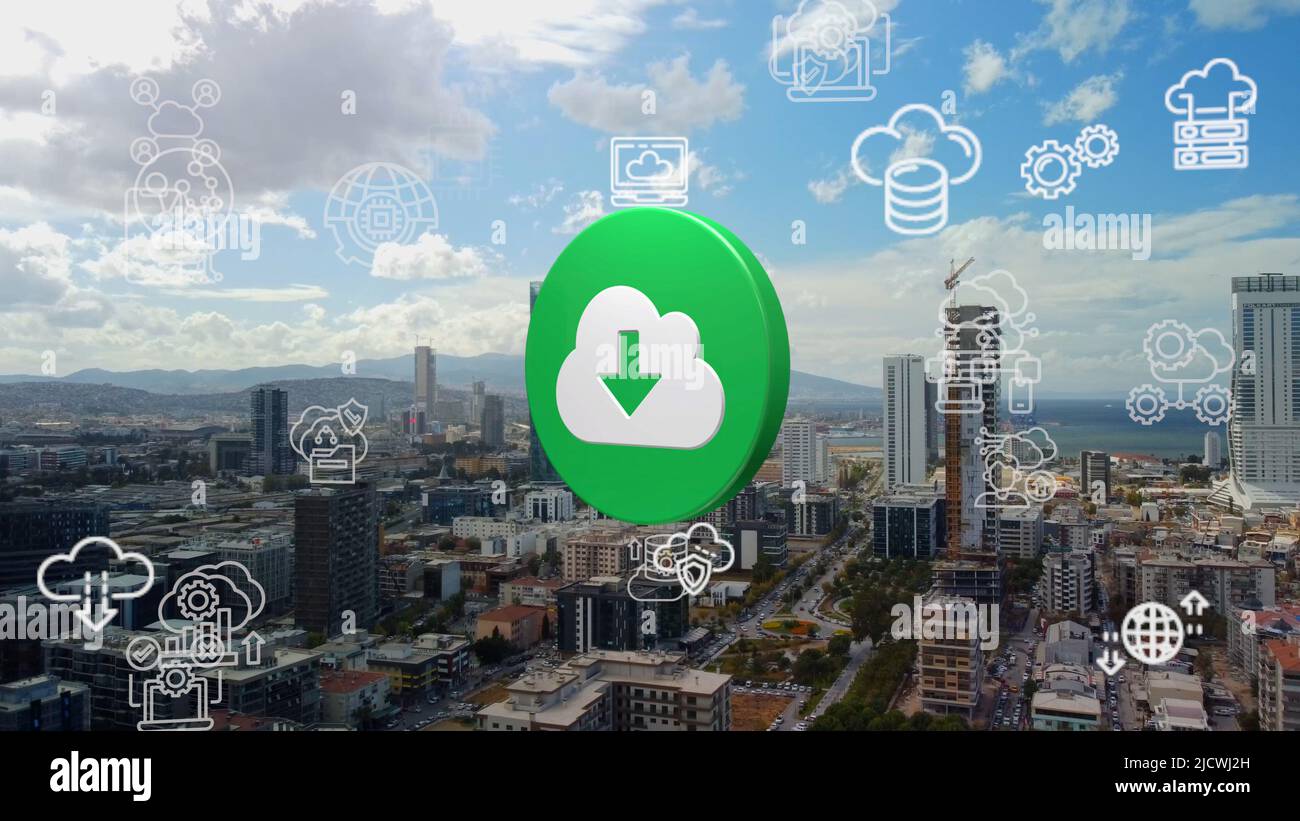 Cloud computing concept. Communication network Stock Photo - Alamy