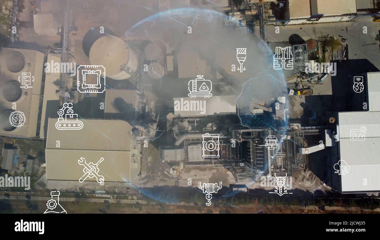 Smart factory concept. Communication network. INDUSTRY4.0 Stock Photo ...