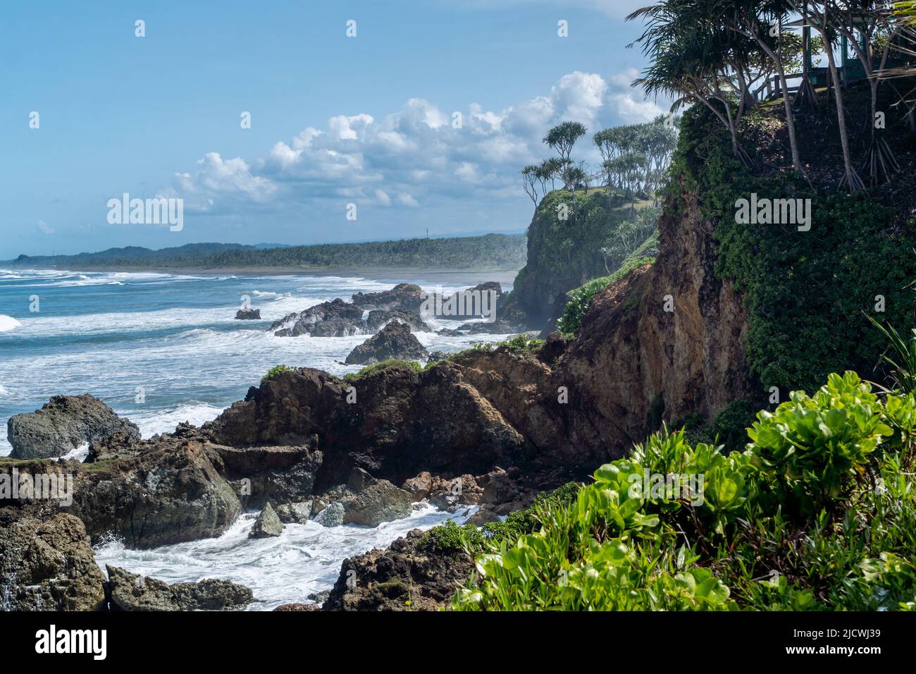 Natural view of the coast in Indonesia when the weather is sunny Stock ...