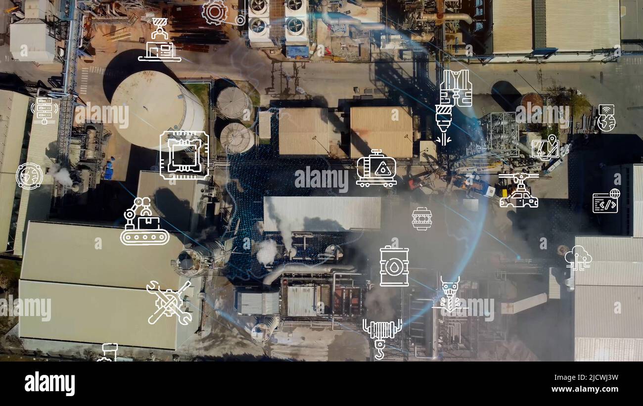 Smart factory concept. Communication network. INDUSTRY4.0 Stock Photo ...