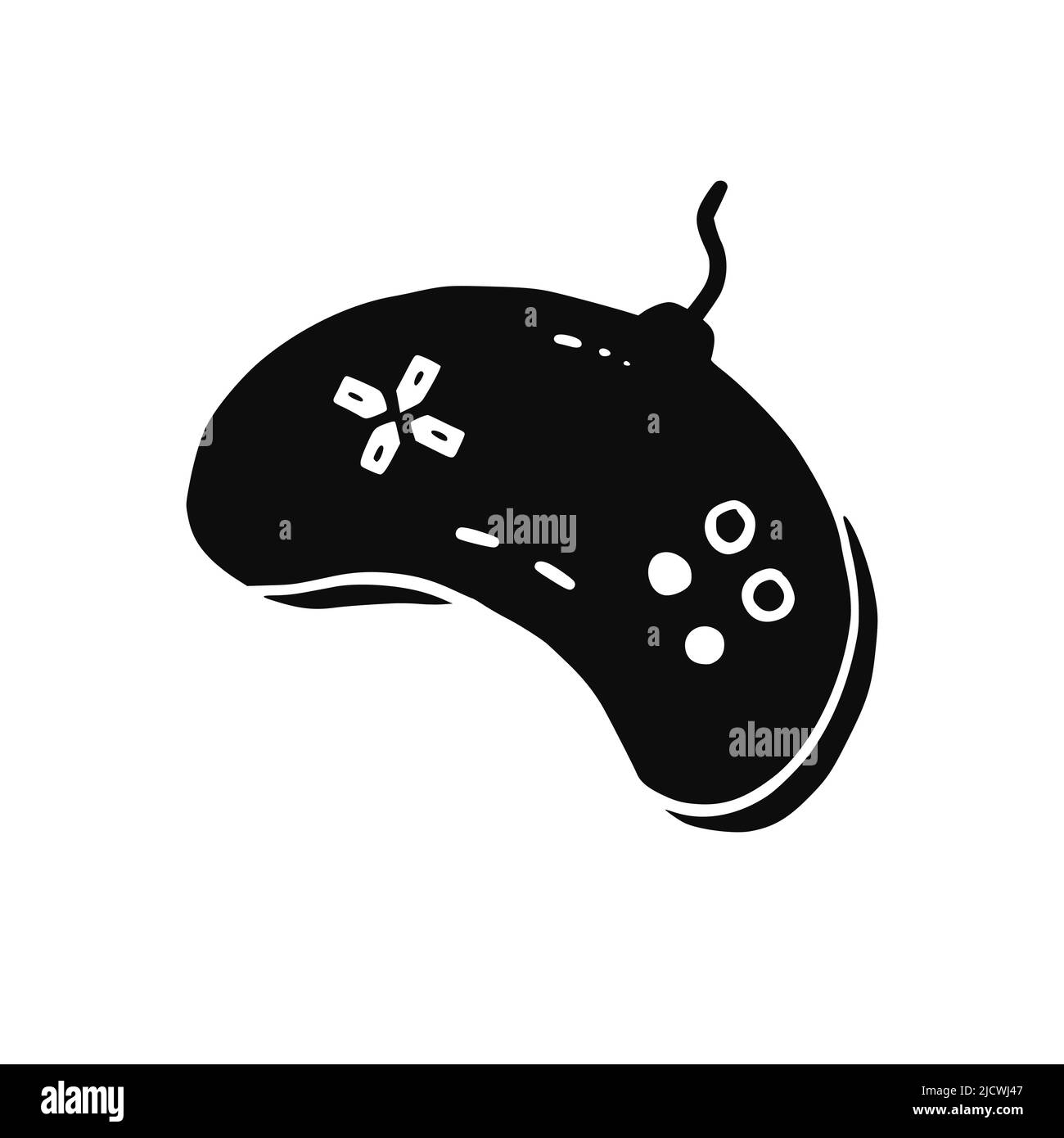 Video game joystick hand drawn doodle control. Video gamer joystick ...