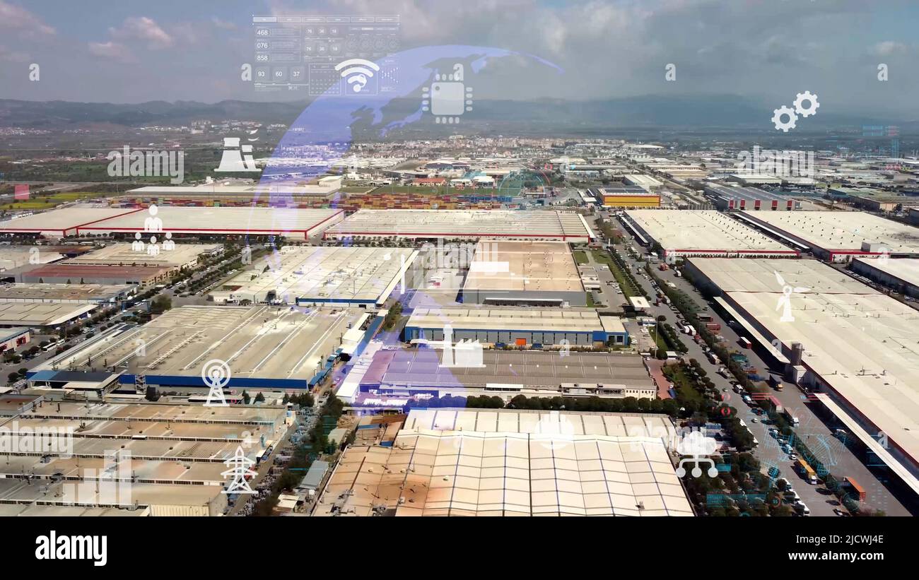 Smart factory concept. Communication network. INDUSTRY4.0 Stock Photo ...