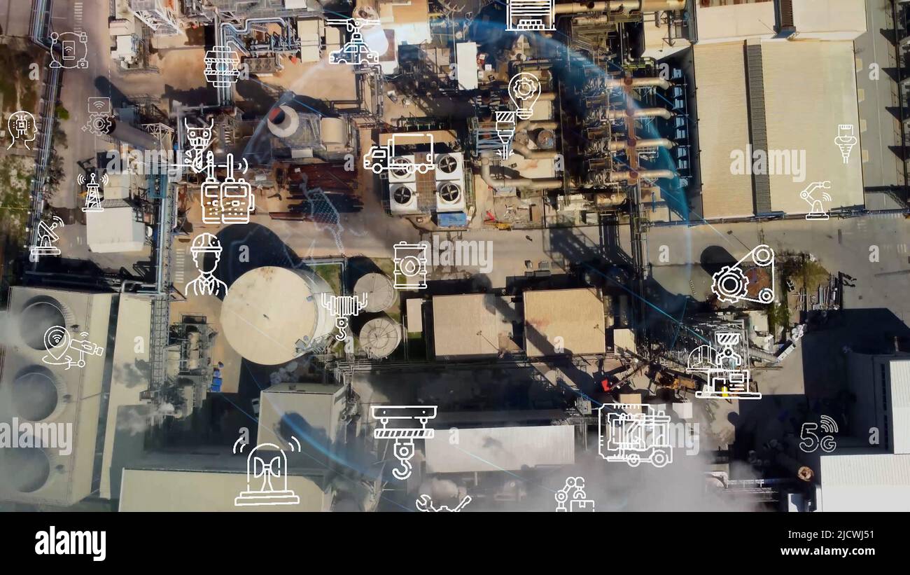 Smart factory concept. Communication network. INDUSTRY4.0 Stock Photo ...