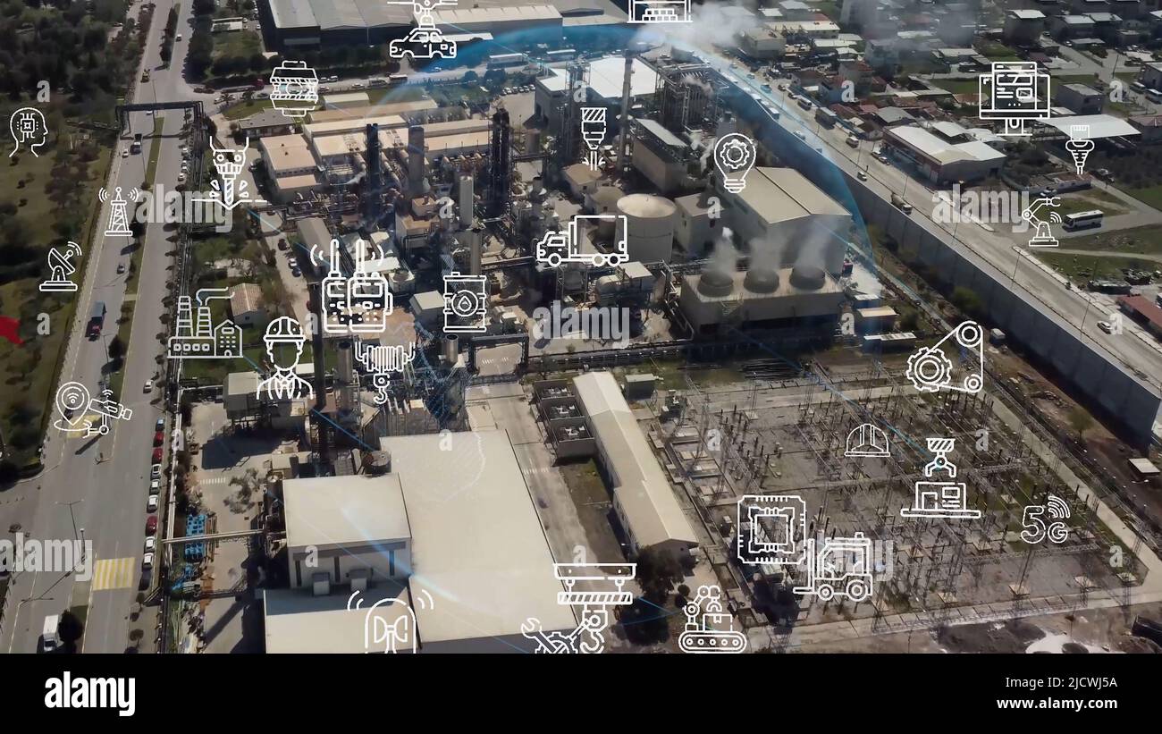 Smart factory concept. Communication network. INDUSTRY4.0 Stock Photo ...