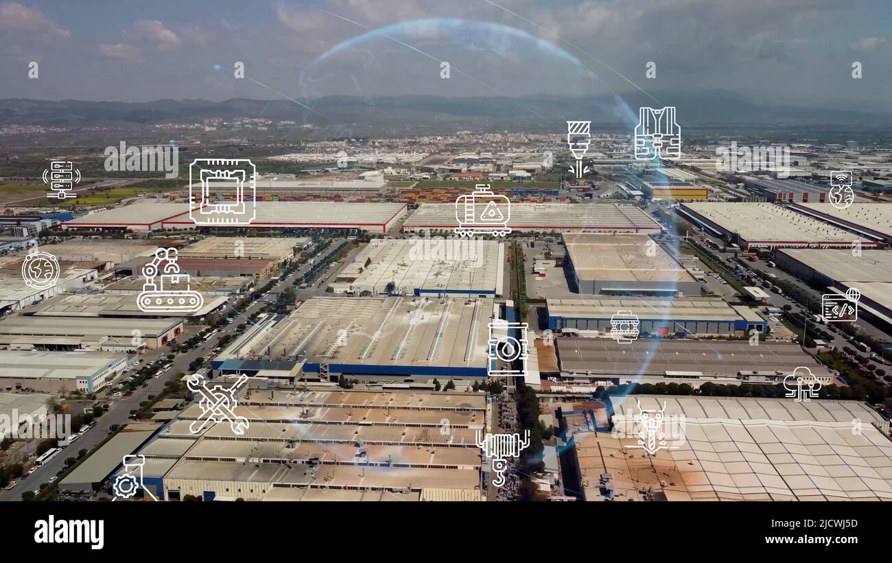 Smart factory concept. Communication network. INDUSTRY4.0 Stock Photo ...