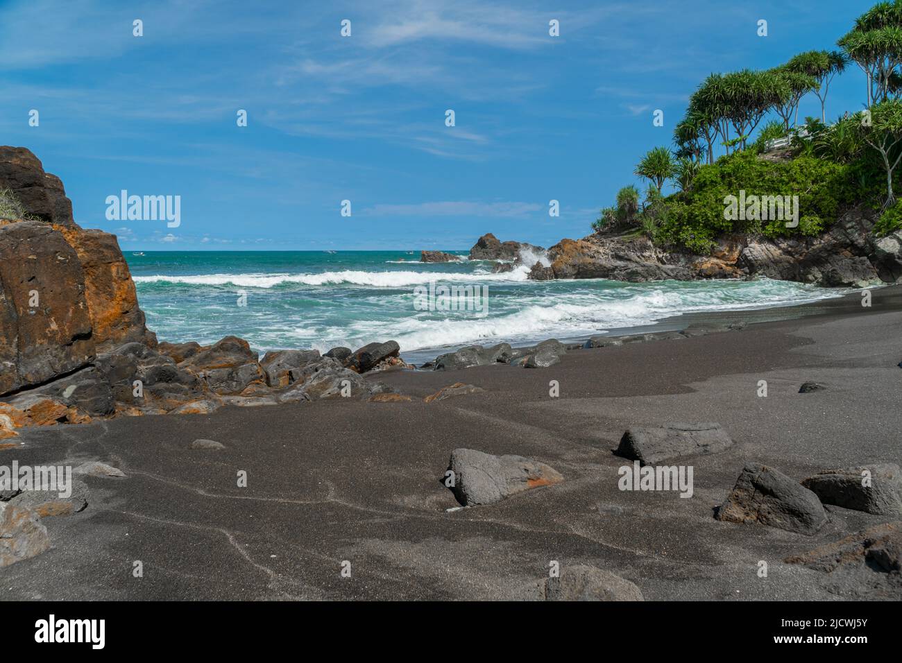 Natural view of the coast in Indonesia when the weather is sunny Stock ...