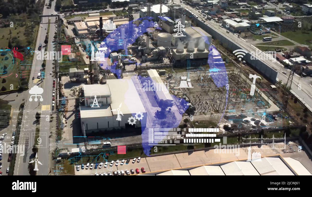 Smart factory concept. Communication network. INDUSTRY4.0 Stock Photo ...