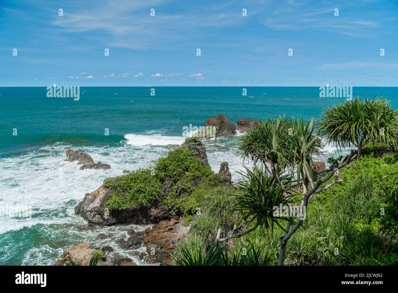 Natural view of the coast in Indonesia when the weather is sunny Stock ...