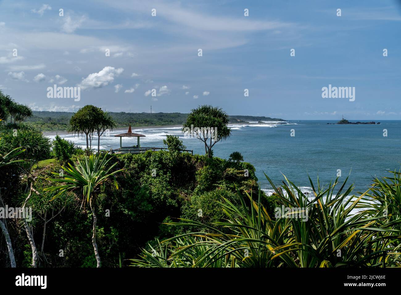 Natural view of the coast in Indonesia when the weather is sunny Stock ...