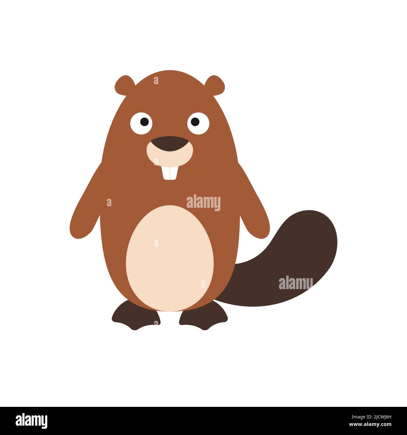 Cute little beaver isolated. Cartoon animal character for kids cards ...
