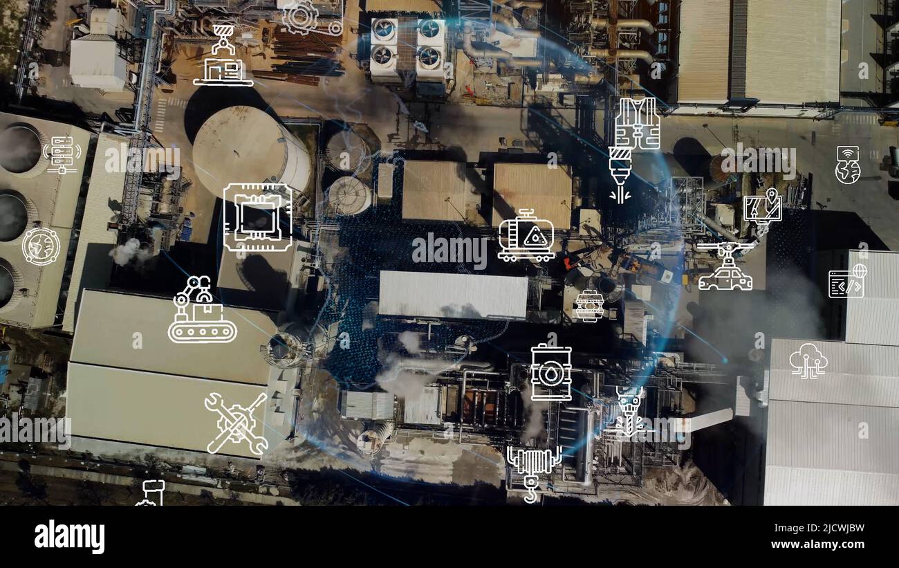 Smart factory concept. Communication network. INDUSTRY4.0 Stock Photo ...