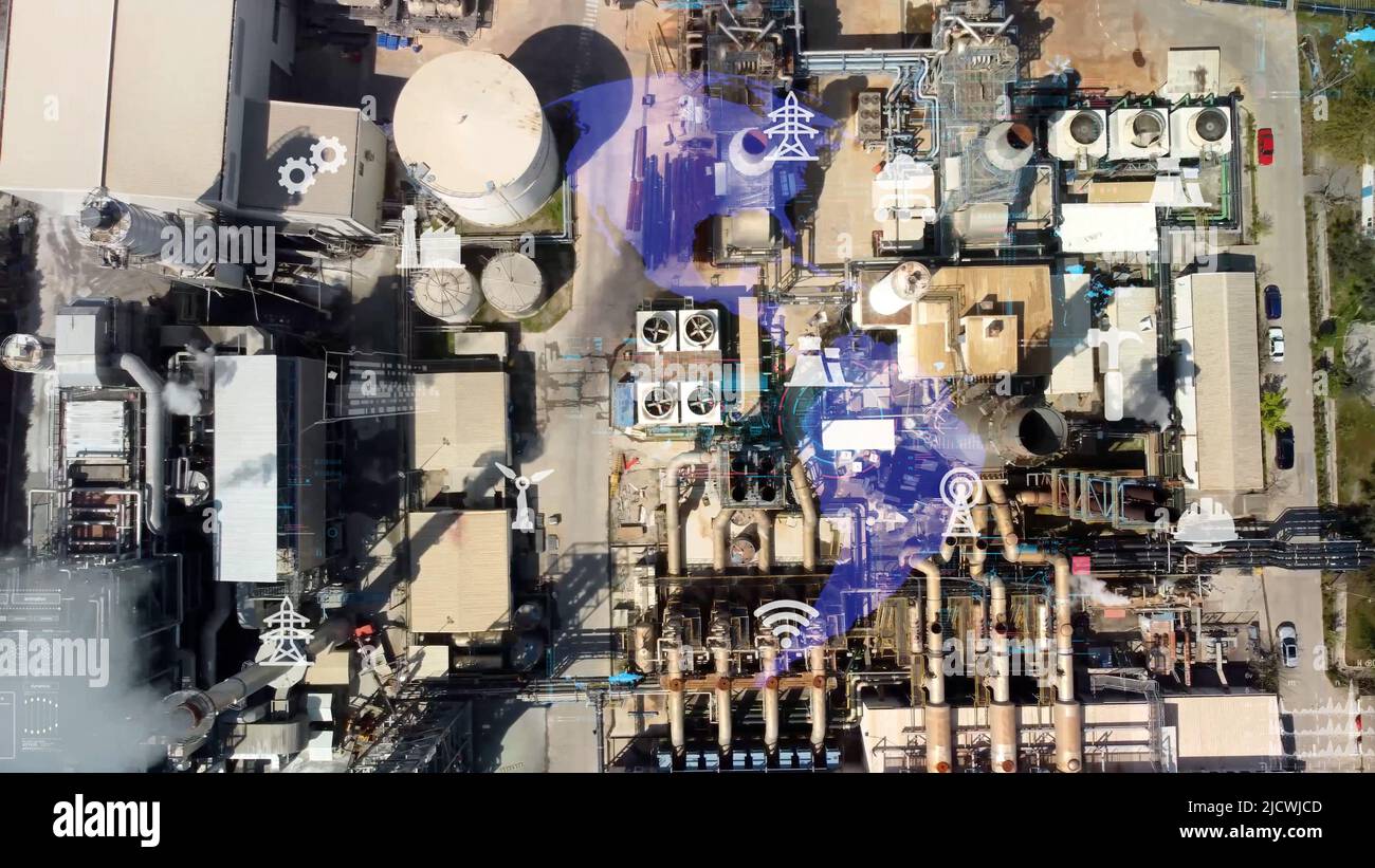 Smart factory concept. Communication network. INDUSTRY4.0 Stock Photo ...