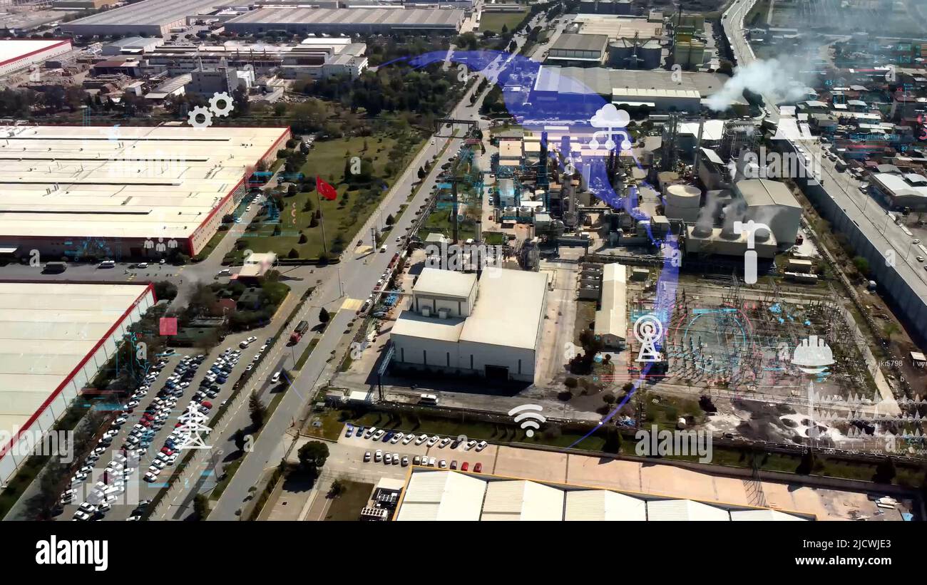 Smart factory concept. Communication network. INDUSTRY4.0 Stock Photo ...