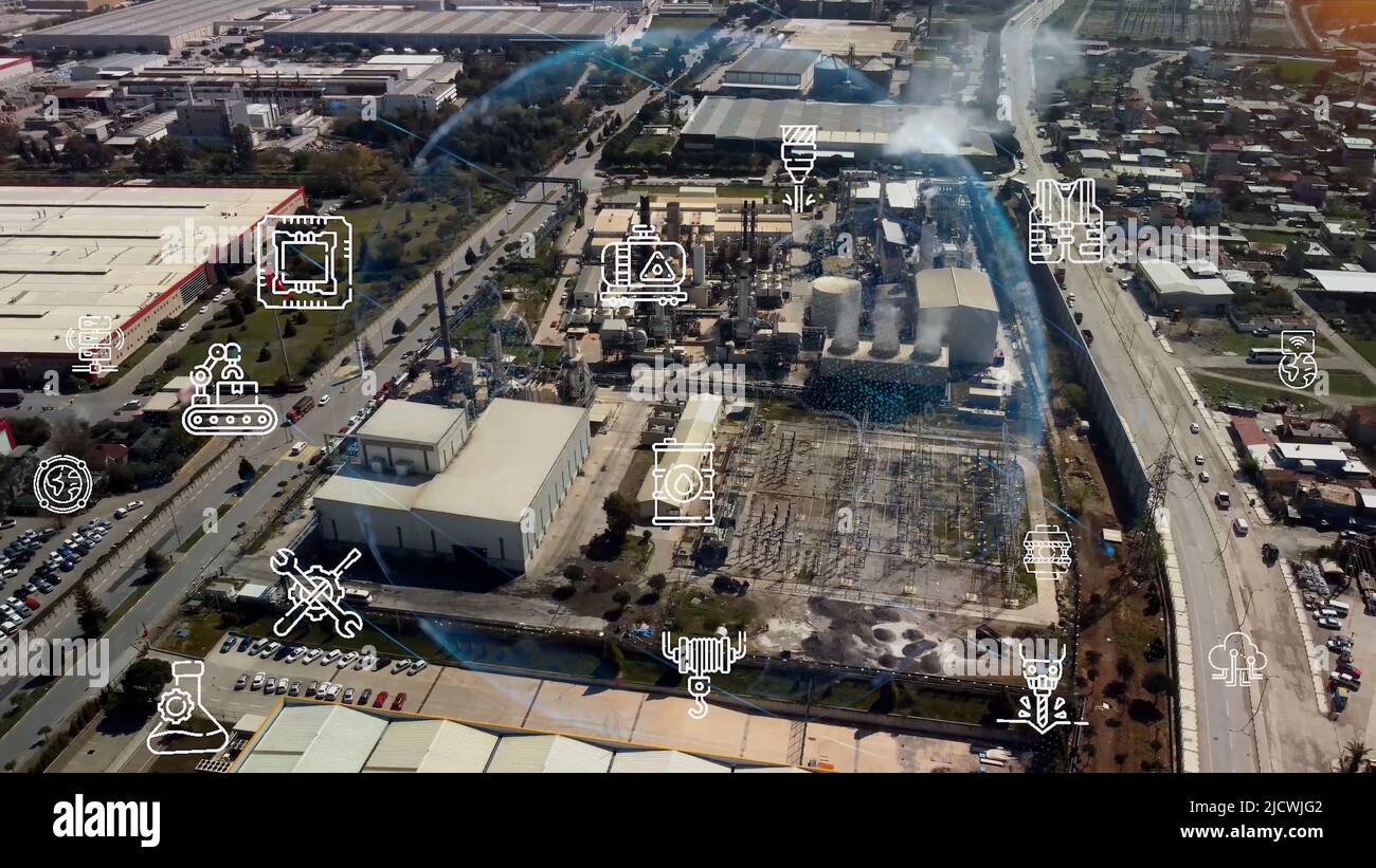 Smart factory concept. Communication network. INDUSTRY4.0 Stock Photo ...