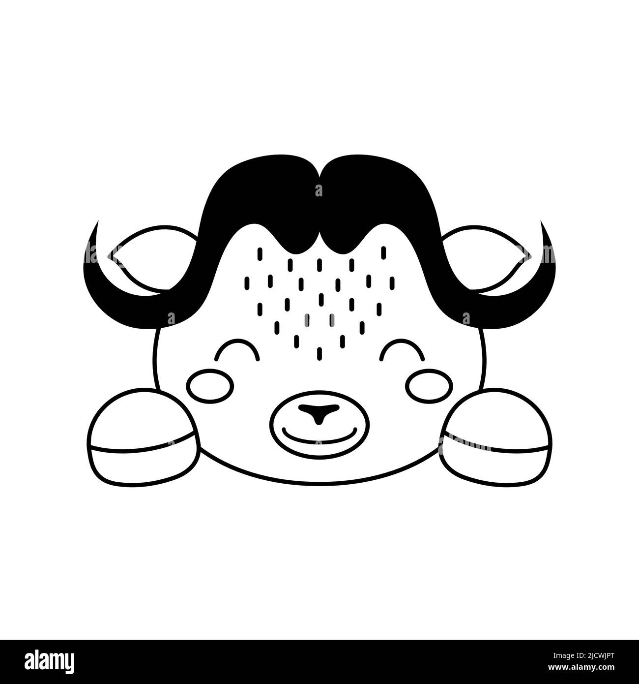 Cute musk ox head in Scandinavian style. Animal face for kids t-shirts ...