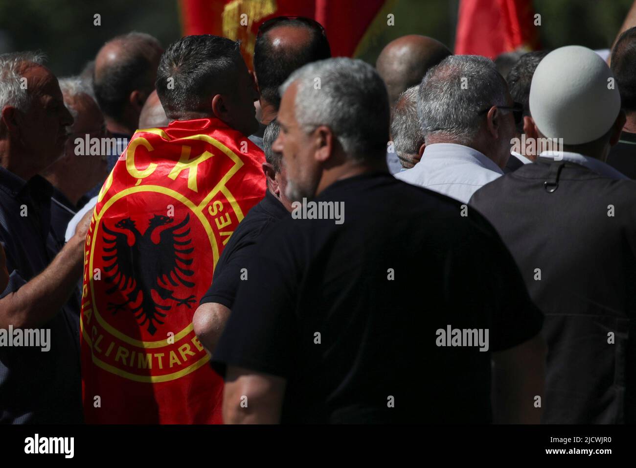 Kosovo War Veterans Protest To Ask For A Pension Rise In Front Of The Parliament Building In kosovo-war-veterans-protest-to-ask-for-a-pension-rise-in-front-of-the-parliament-building-in