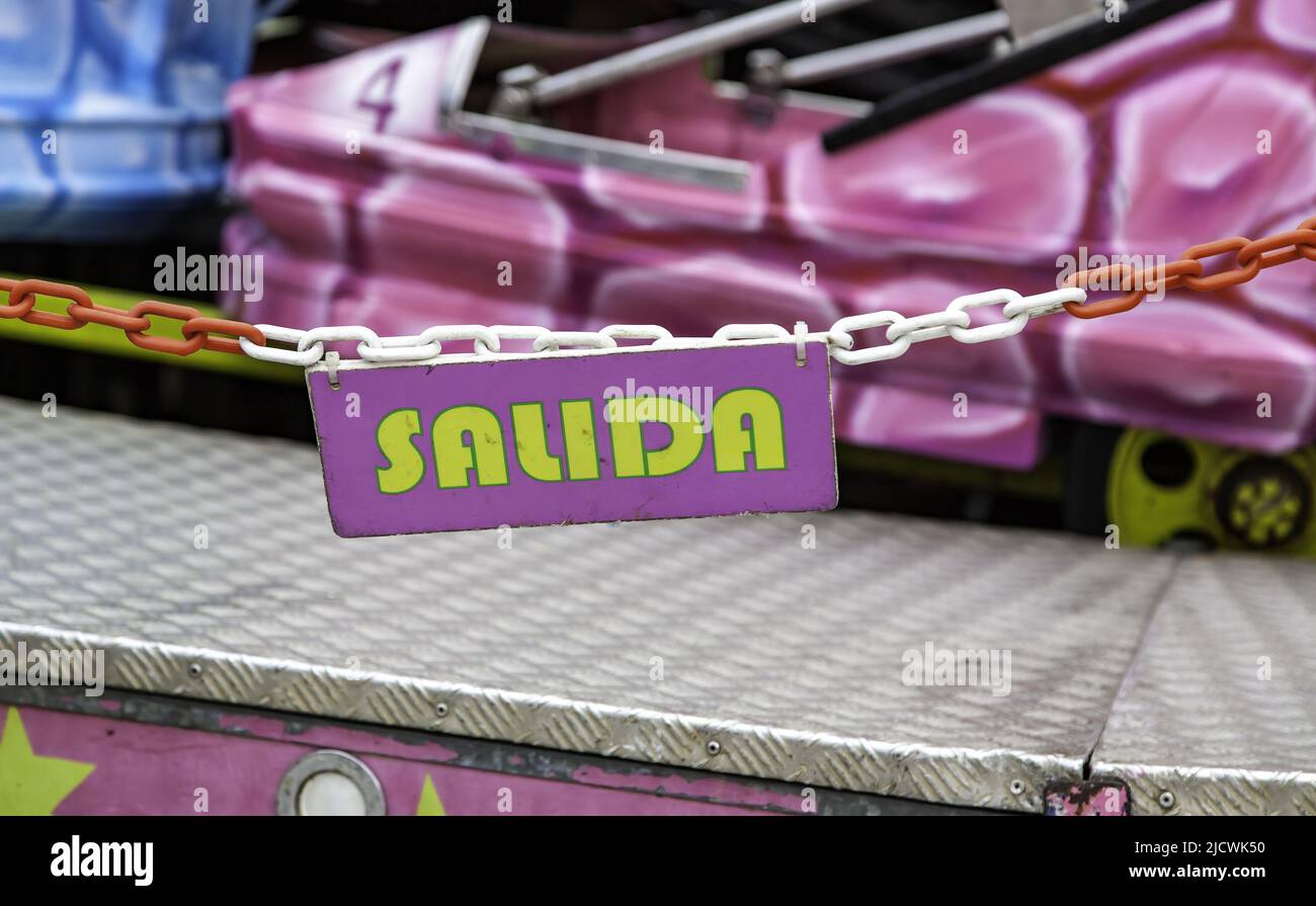 Detail of seats of a fair, fun and party attraction Stock Photo - Alamy