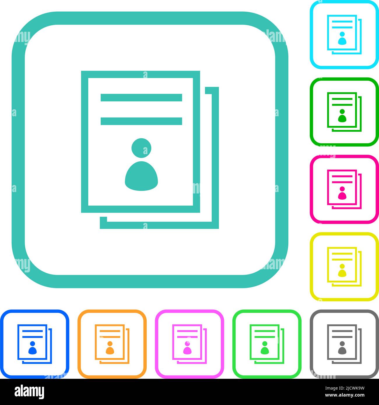 User guide vivid colored flat icons in curved borders on white ...