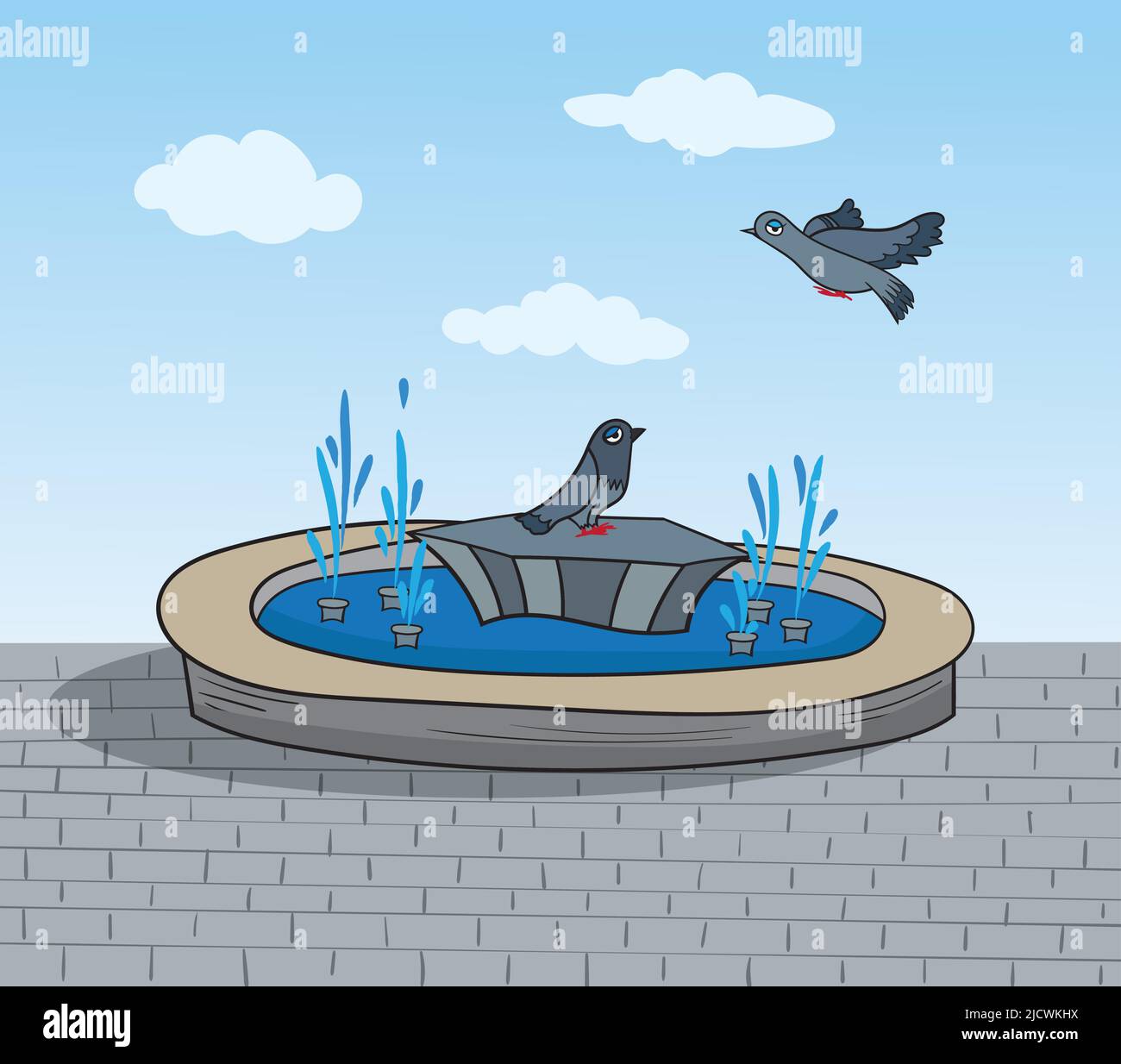 Square pond Stock Vector Images - Alamy