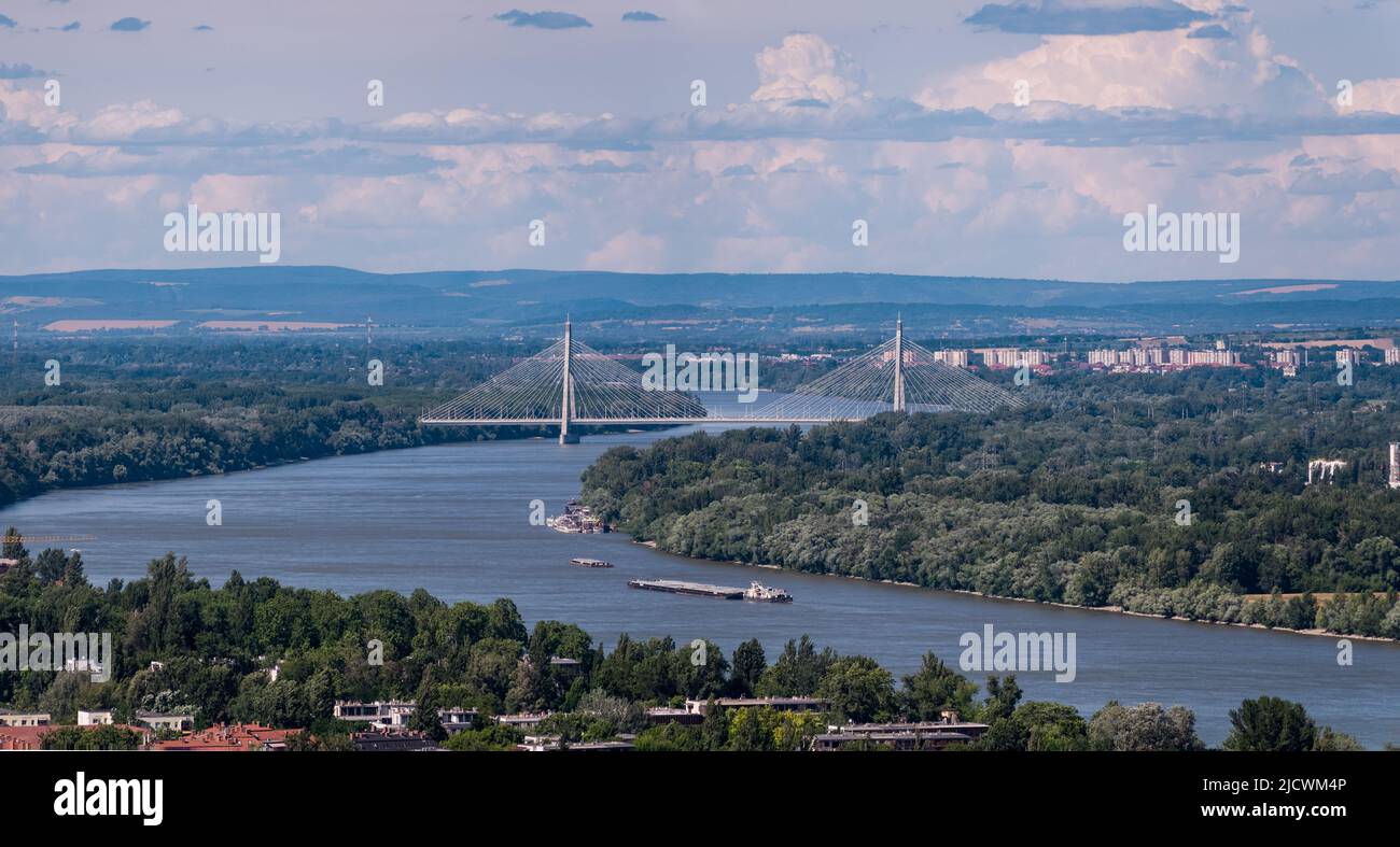 Megyeri bridge drone hi-res stock photography and images - Alamy
