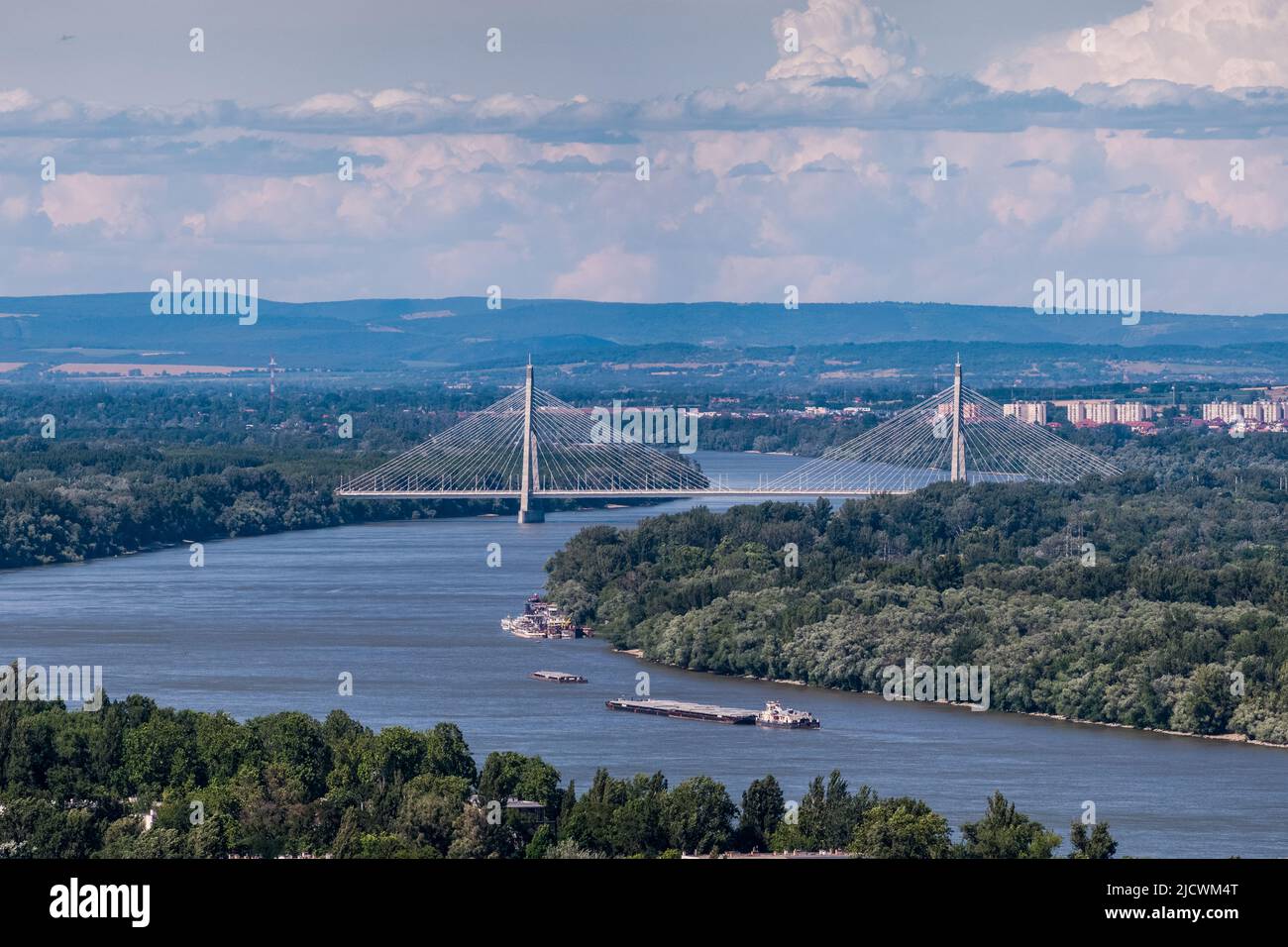 Megyeri bridge drone hi-res stock photography and images - Alamy