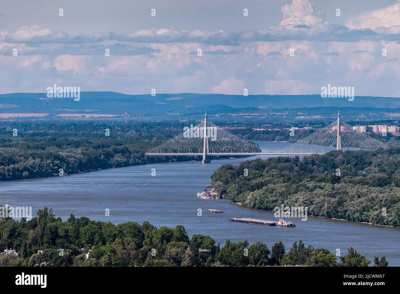 Megyeri bridge drone hi-res stock photography and images - Alamy