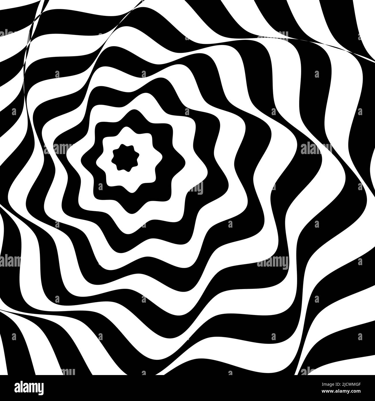 Black and white stripes in star shape, optical illusion Stock Vector ...