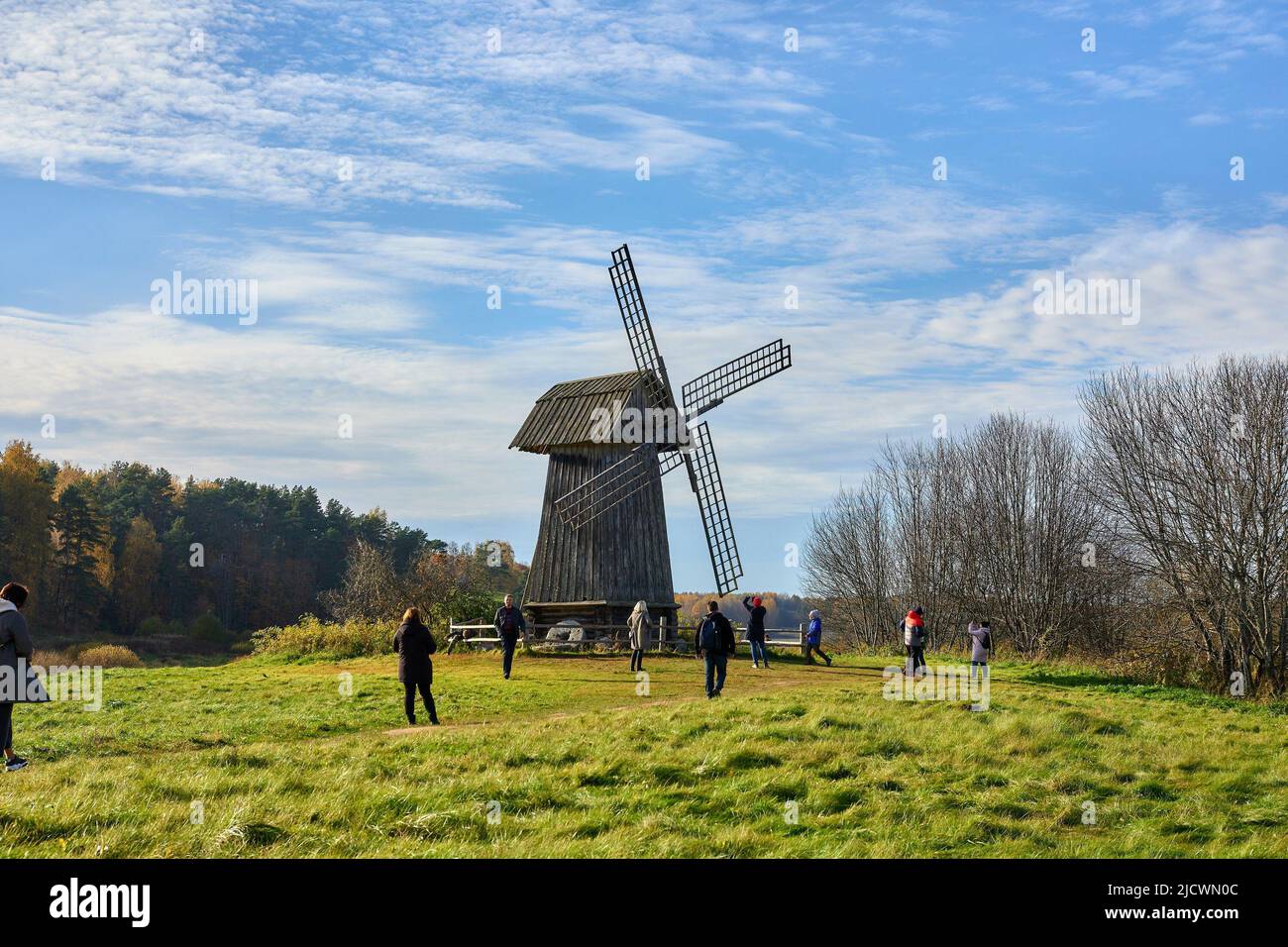 Awesome windmill standing in the field. High quality Stock Photo - Alamy