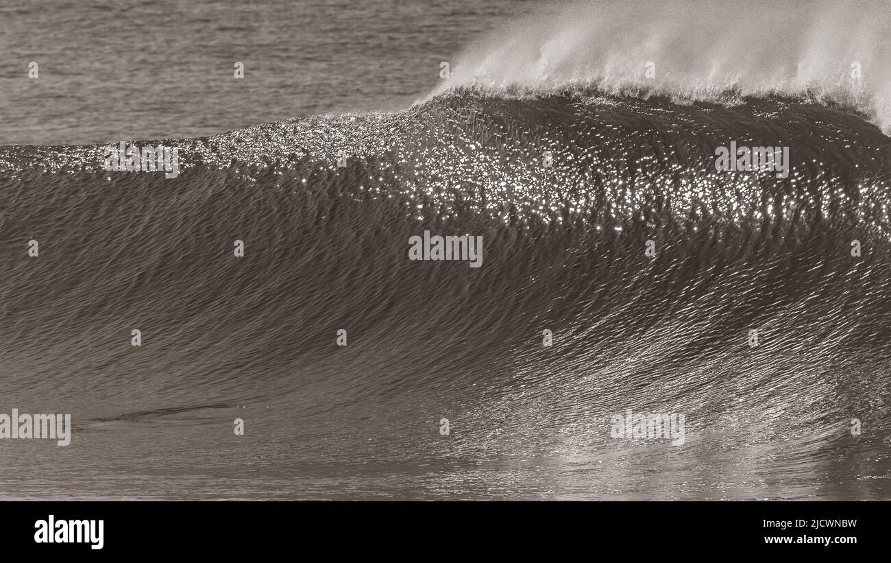 Ocean Wave wall of sea water ripples closeup scenic detail sepia photo ...