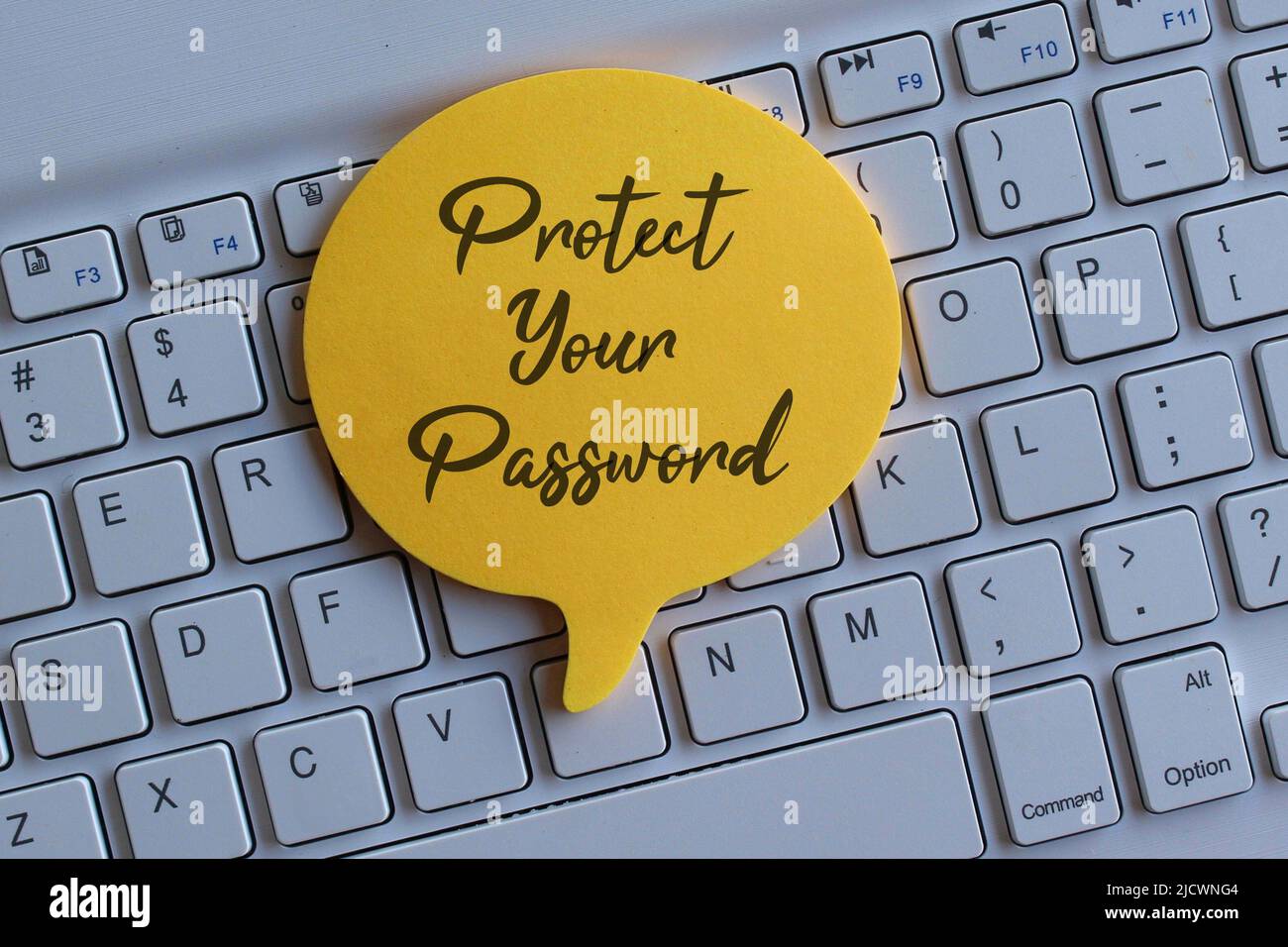 Top view image of speech bubble with text PROTECT YOUR PASSWORD on ...
