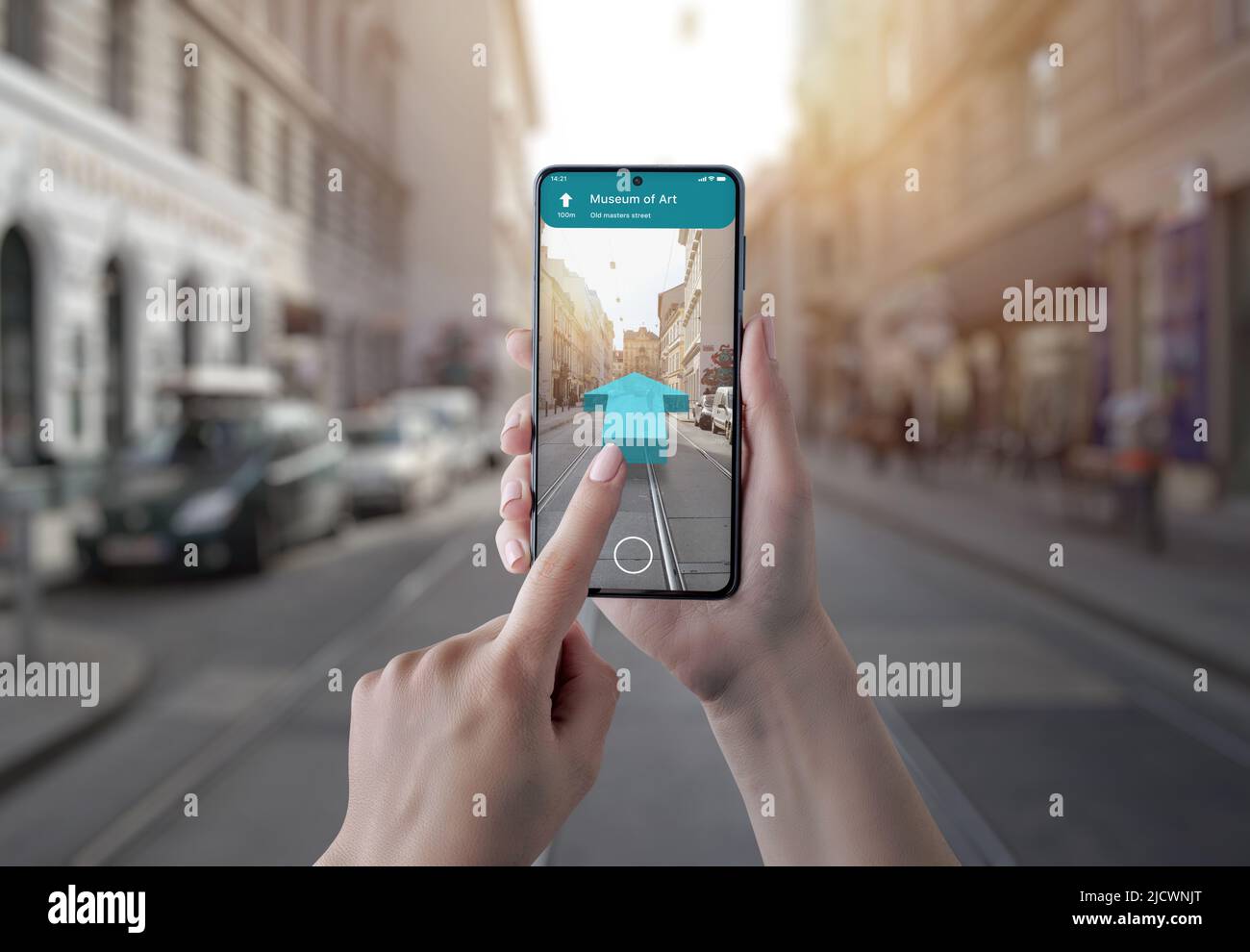 Use 3D navigation to find museum on mobile phone. The concept of ...
