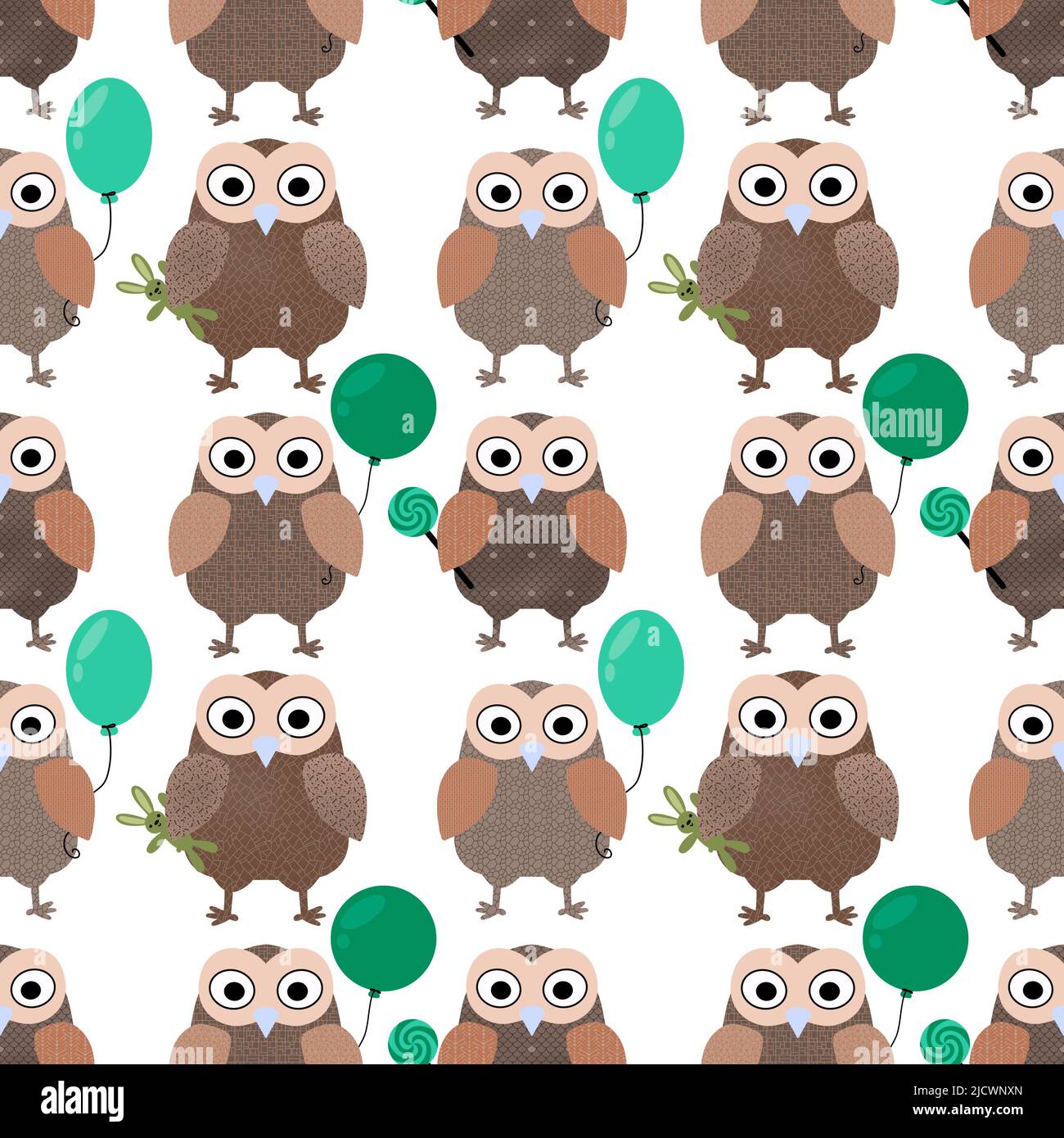 Wallpaper Cartoon Owl Pattern
