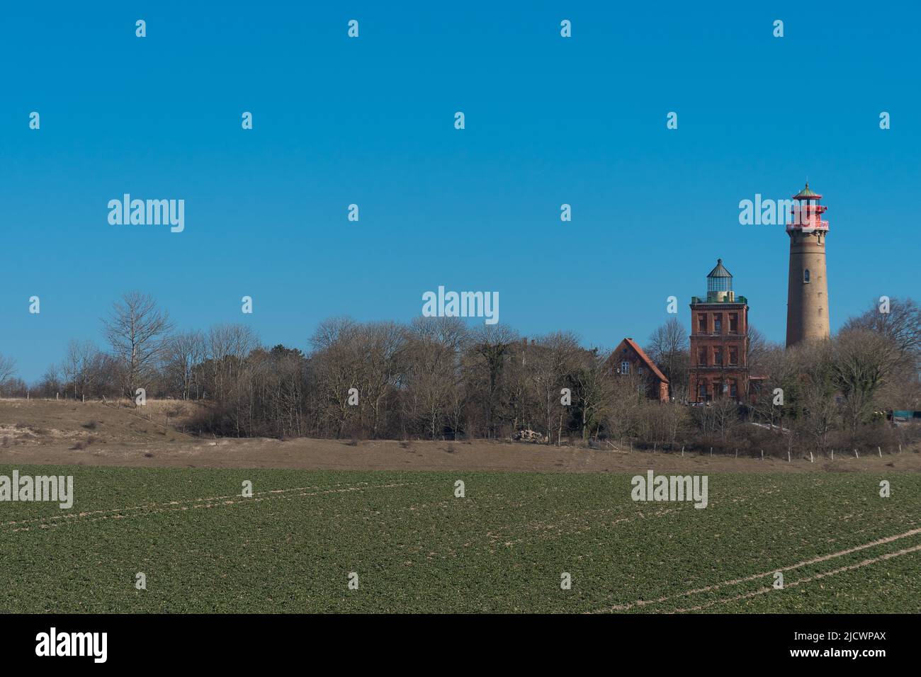 The lighthouses of Cape Arkona on Rügen Stock Photo - Alamy