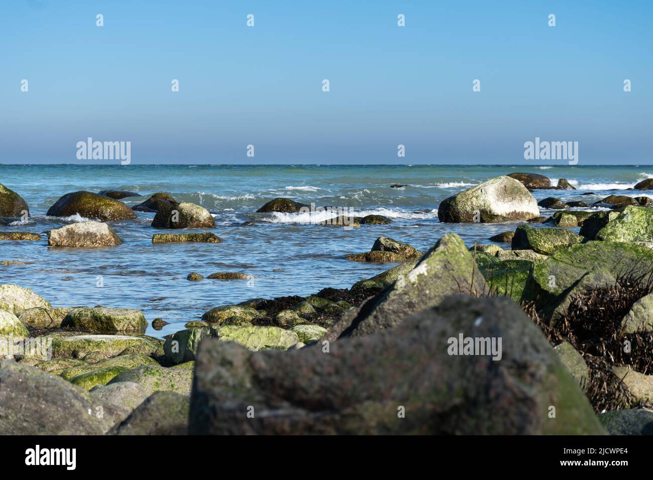view along the shore area of the Baltic Sea, with its unique large ...