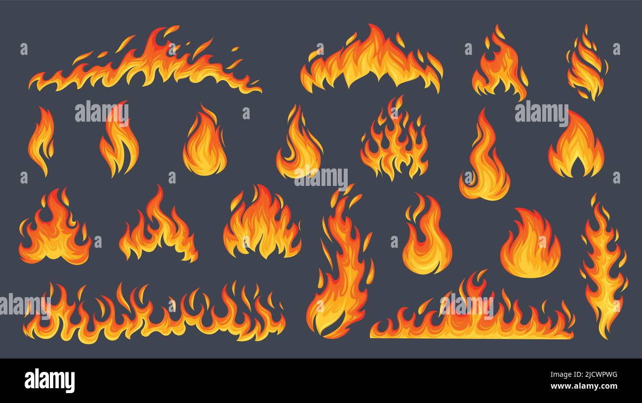 Glowing campfire flames in Stock Vector Images - Alamy