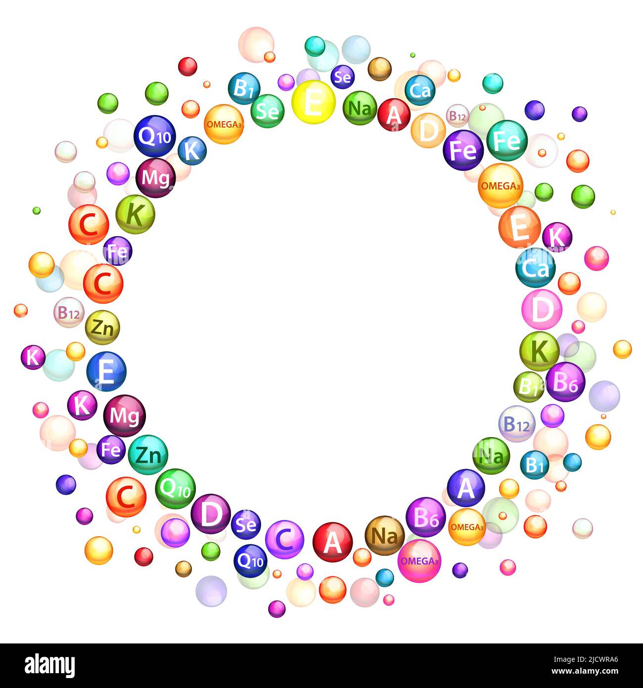 Vitamin round frame border 3d vector illustration Stock Vector Image ...