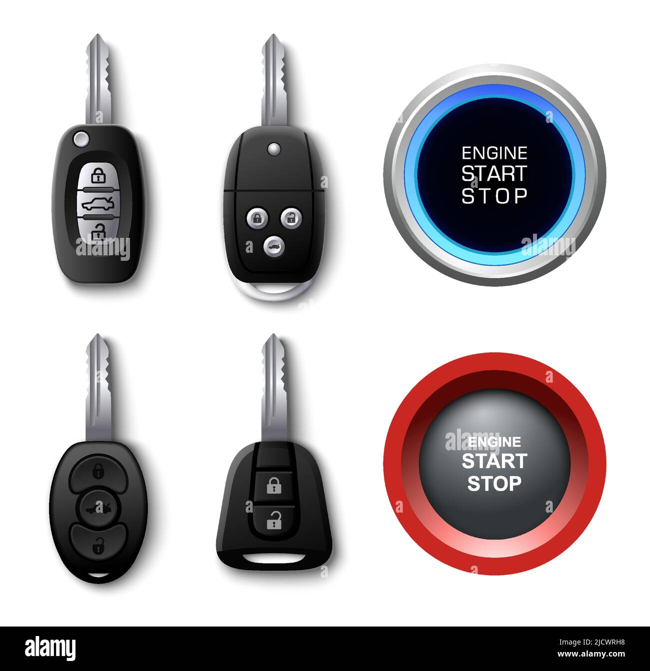 Car key door lock realistic mockup vector set Stock Vector Image & Art ...