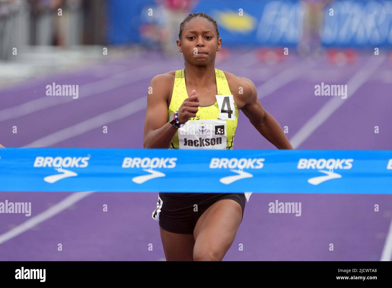 Shawnti Jackson of WakeField (NC) wins the girls 100m in 11.35 during ...