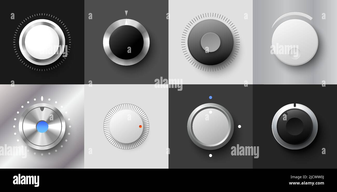 Metal and plastic volume dial realistic vector Stock Vector Image & Art ...