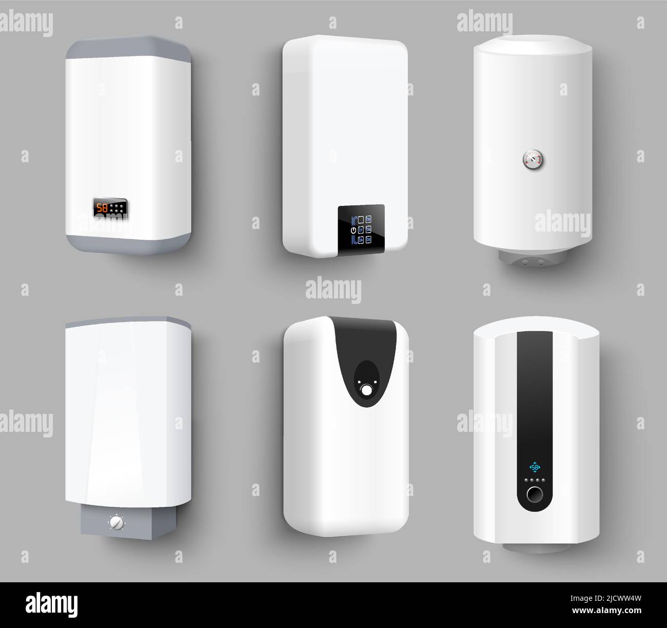 Electric water heaters and boiler vector set Stock Vector Image & Art ...